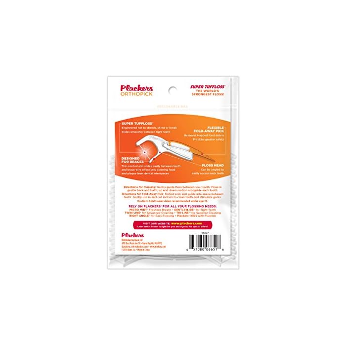 Plackers Ortho Pick Flosser, 24 Count
