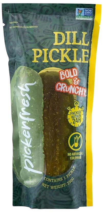 Amazon.com : Pickerfresh Jumbo Dill Pickle In A Bag 12 Pack - Bold ...