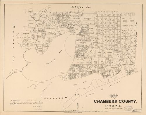 1879 Map of Chambers County, Texas. - Size: 18x24 - Ready to Frame ...