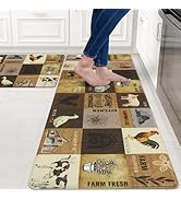 Amazon.com: ASPMIZ Farmhouse Kitchen Rugs Set 2 Piece PVC Kitchen Mat ...