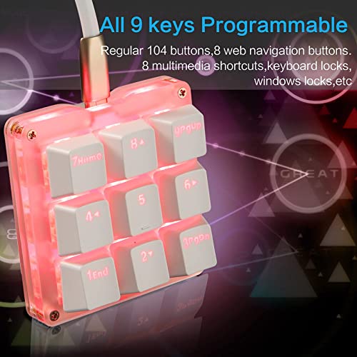 Snapklik.com : Mechanical Numpad Macro Keyboard, 9-Key Numeric Keypad ...