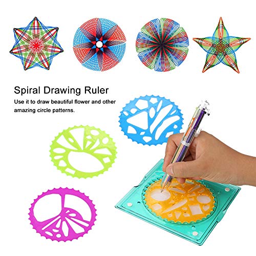 Zerodis Spirograph Art Set,Creativity Gear Drawing Ruler Kit Spiral ...