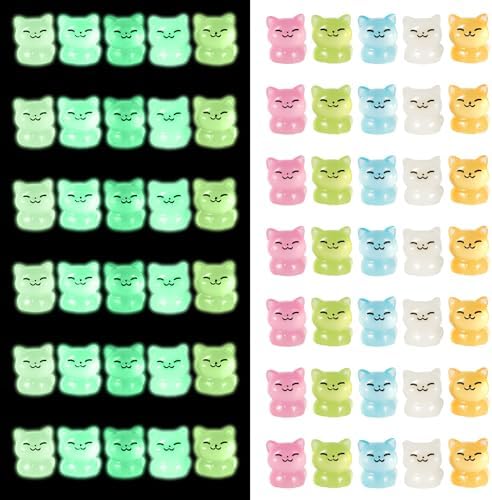 Amazon.com: Blueweenly 100 Pcs Miniature Cat Figurines Mini Resin Cat ...