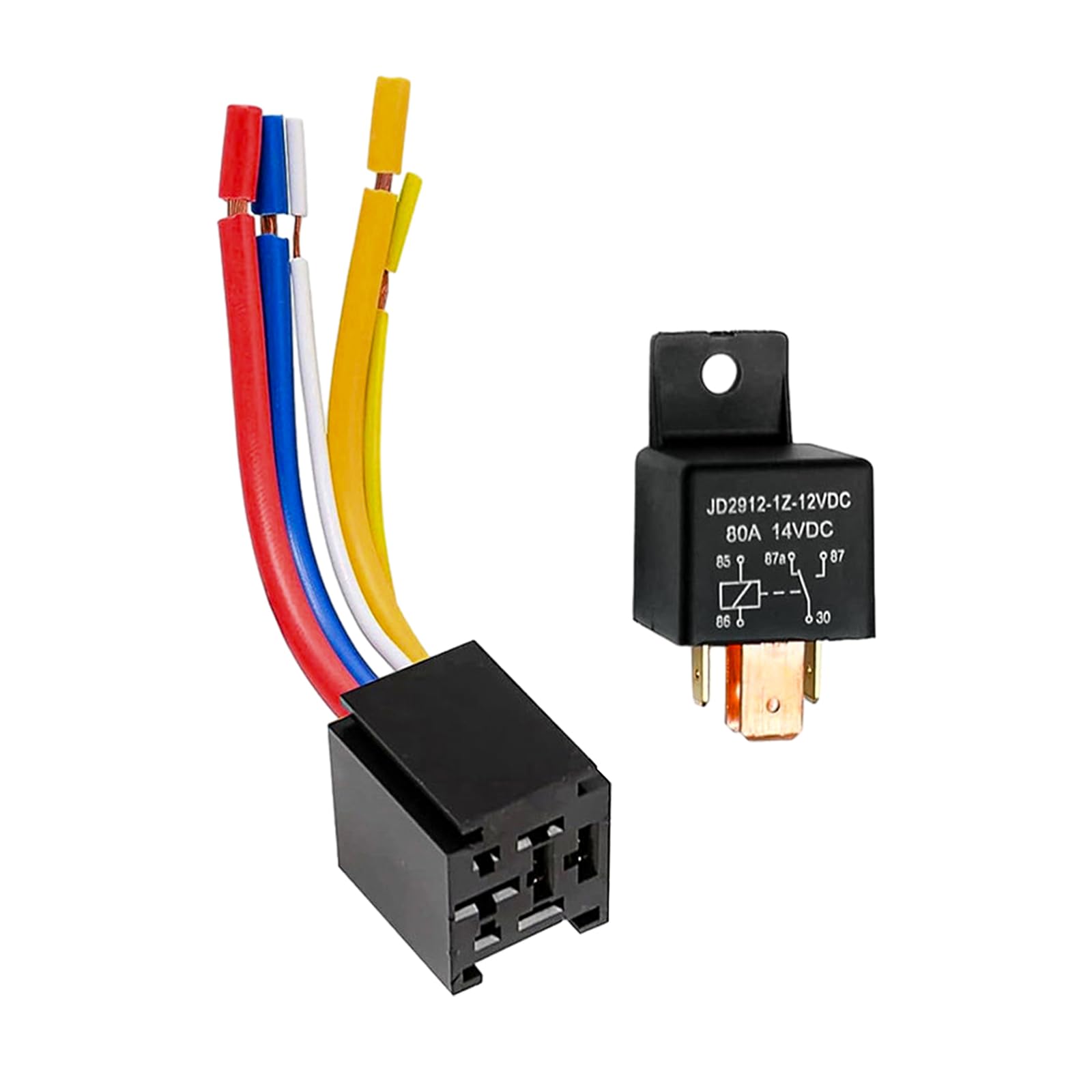 Amazon.com: Augeny Car Relay with Harness, 5 Pin 80A 12V On/Off ...
