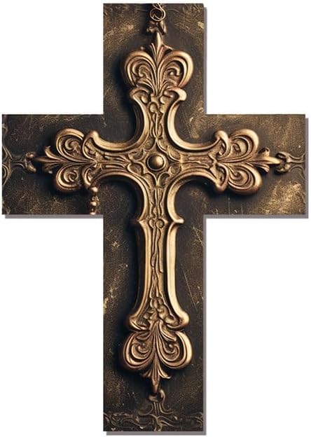 Amazon.com: Wooden Wall Cross Hanging Sign Plaque Rustic Wooden Hanger ...