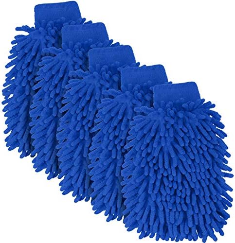 Amazon.com: BBTO 5 Pieces Car Wash Mitts Chenille Microfiber Wash ...