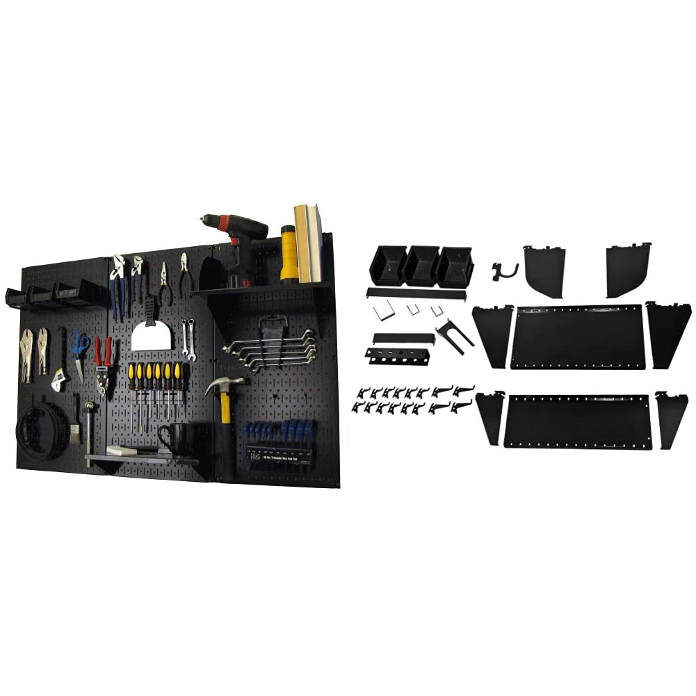 Pegboard Organizer Wall Control Metal Pegboard Tool Storage Kit with ...