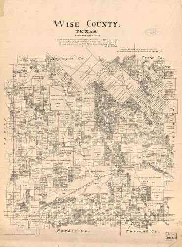 1879 Map Wise County, Texas. - Size: 18x24 - Ready to Frame - Texas ...