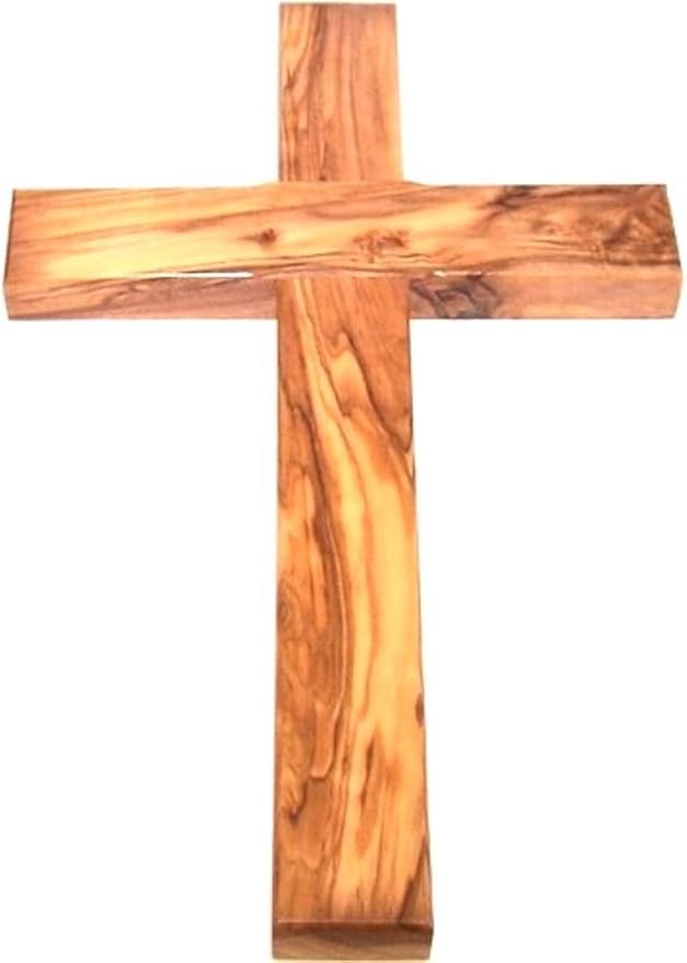 Amazon.com: Holy Land Market Olive wood Cross from Bethlehem with a ...