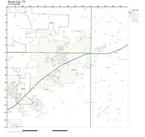 Amazon.com : ZIP Code Wall Map of Royse City, TX ZIP Code Map Not ...