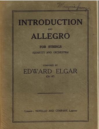 Amazon.com: Introduction and Allegro for Strings - Quartet and Orchestra - . Op. 47. Miniature ...