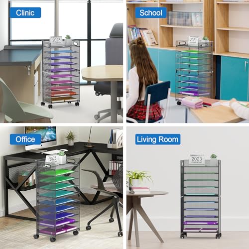 Snapklik.com : Samstar 10 Tier File Organizer Beside Desk, Rolling File ...