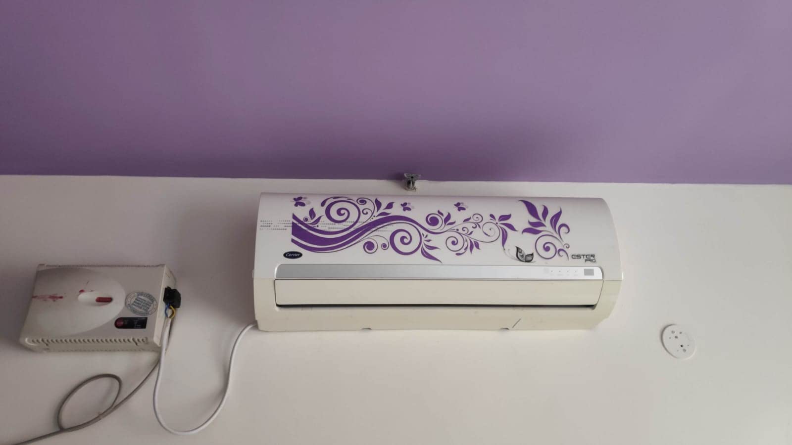 Decals Creation Vinyl AC Stickers Blue Flowers Air Conditioner Sticker ...