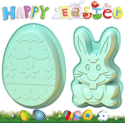 Easter Rabbit Silicone Mold 2Pcs Easter Chocolate Moulds Silicone ...