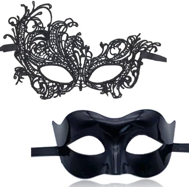 Dusenly 2pcs Masquerade Ball Masks Couple Lace Masks Venetian Party ...