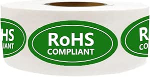 Amazon.com : RoHS Compliant Stickers 1.5×0.75 Inch Green RoHS Directive ...