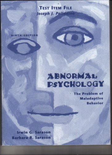 Abnormal Psychology, Test Item File, The Problem of Maladaptive ...