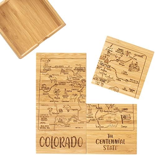Amazon.com: Totally Bamboo Texas State Puzzle 4 Piece Bamboo Coaster ...