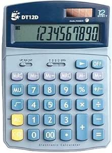 5 Star Calculator Desktop Battery/Solar-power 12 Digit 2 Set Memory Ref ...
