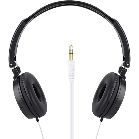 Amazon.com: Portable Folding Headset, Wired Stereo Bass Over Head ...