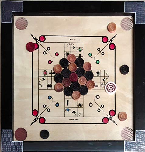 AX 20 Inch Carrom Board with 24 Coin, Striker, Powder, Ludo Gotti (1.5 ...