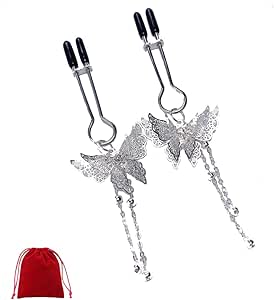 Layers Butterfly Tassel Nipple Clips Adjustable Non Piercing Breast ...