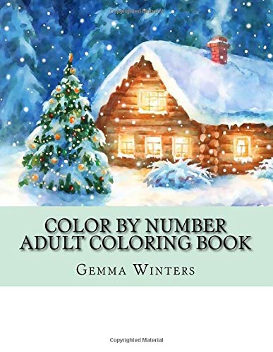 Color By Number Adult Coloring Book: Winter Scenes, Festive Holiday ...