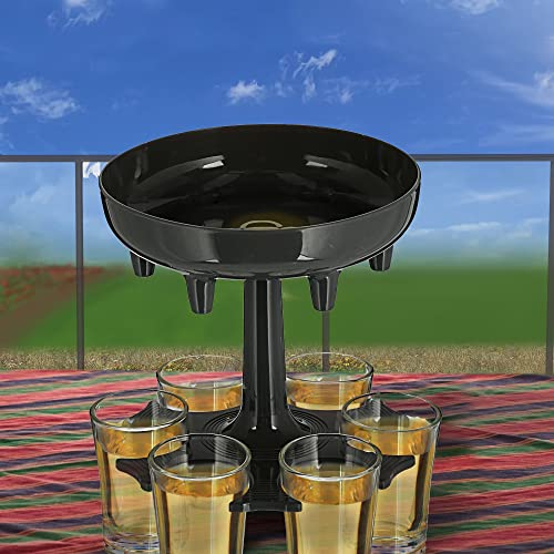 Shot Glass Dispenser 6 Shot Glasses 13.5 x 12.5 cm Glass Party Gadget ...