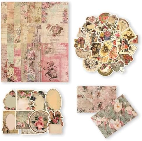 Amazon.com: 100Pcs Scrapbook Craft Paper Kit for Scrapbook Journaling ...