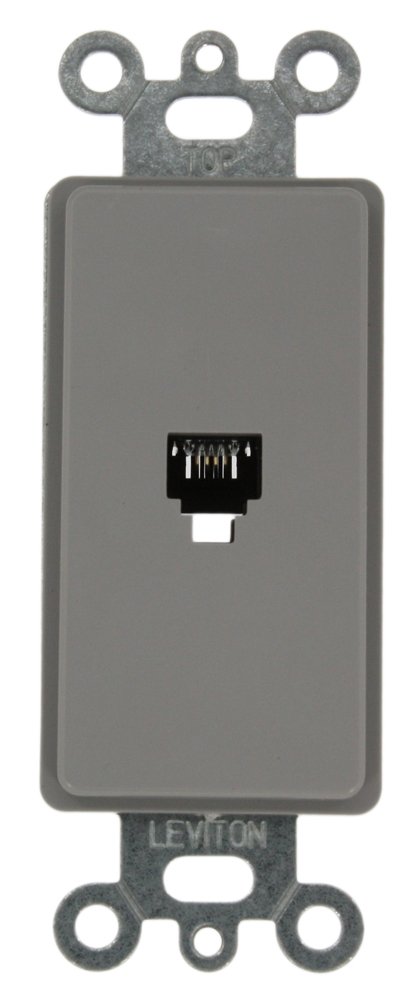 Leviton 40649-GY Decora Insert, 6P4C, Screw Terminals, Gray, Light ...