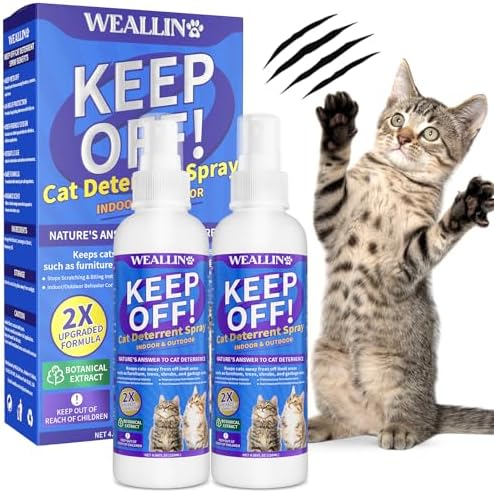 WEALLIN 2PC Cat Deterrent Spray, 240ML Cat Repellent Spray, Keep Off ...