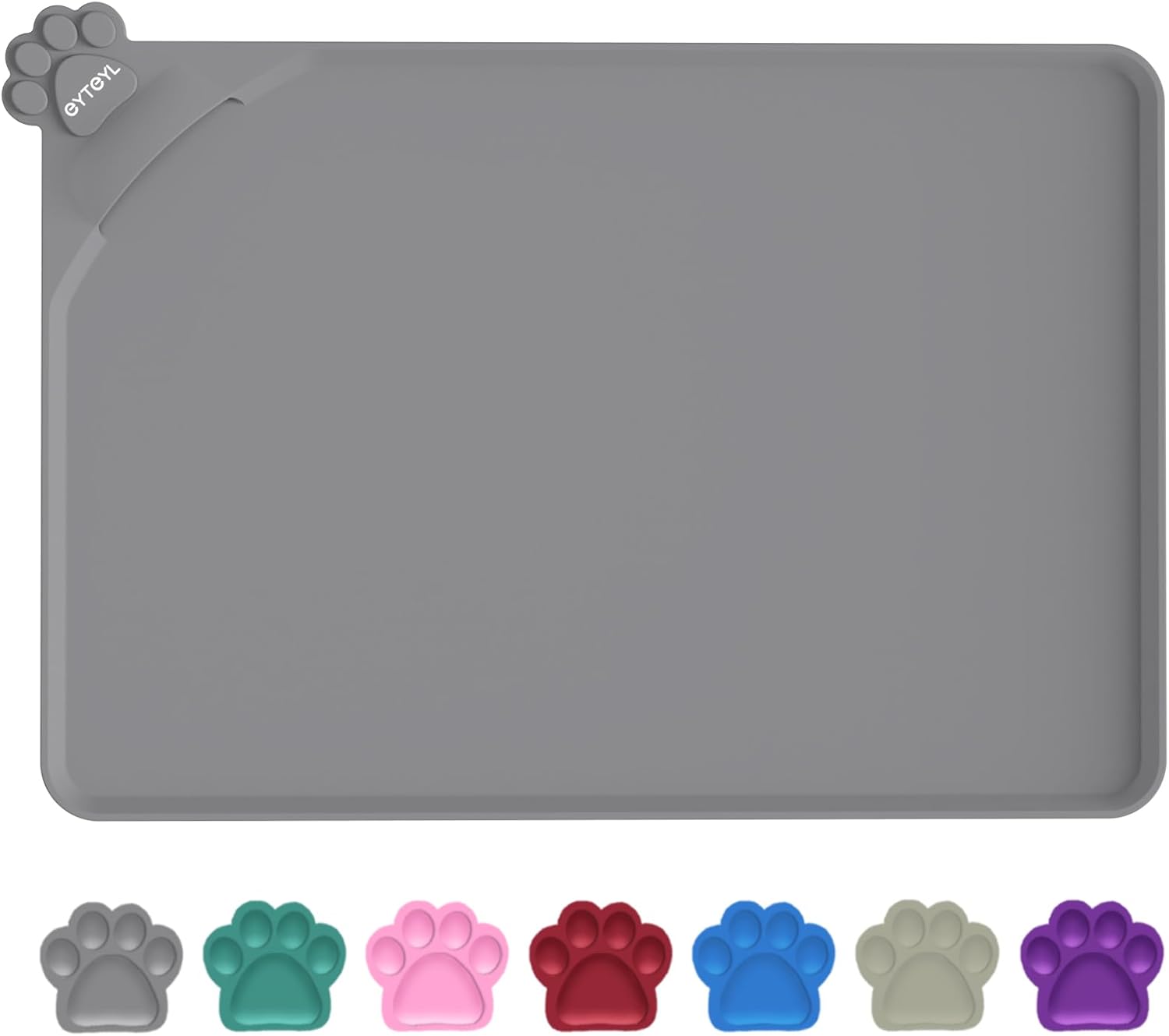 Waterproof Dog Feeding Mats with High Lips 55 x 38cm, Silicone Pet Mat ...