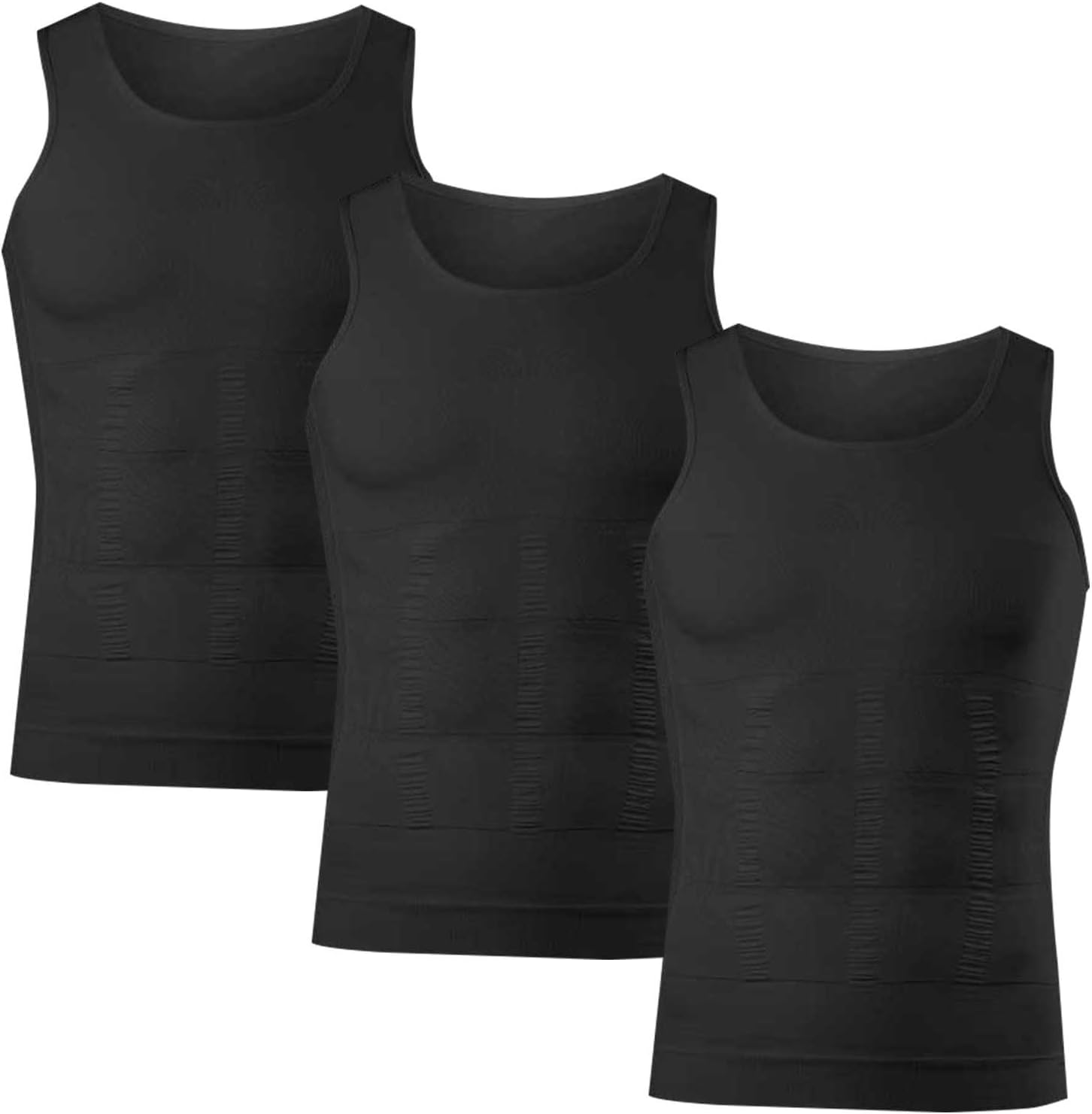 3 Pack Men's Solid Compression Tank Tops Summer Lightweight Comfy Basic ...