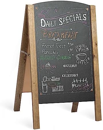 Ilyapa A-Frame Chalkboard Sidewalk Sign - 20 x 30 inches, Rounded Top ...