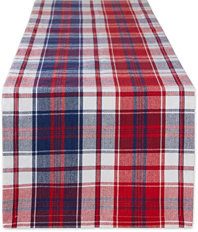 Amazon.com: MARTHA STEWART Americana Star Gingham Plaid Indoor Table ...