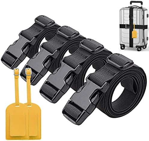 Luggage Straps Belts Set,6 in 1 Adjustable Quick Release Buckles ...