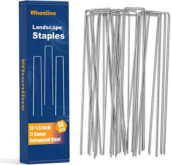 Solander 160 Pack Landscape Staples 12 Inch 11 Gauge Stakes, Galvanized ...