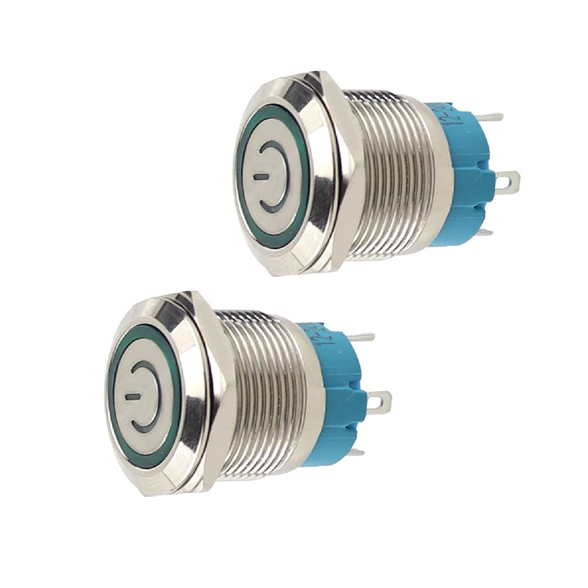 Buy Metal Latching Push Button Switch, 22mm 12V 4-Pin Self-locking ...