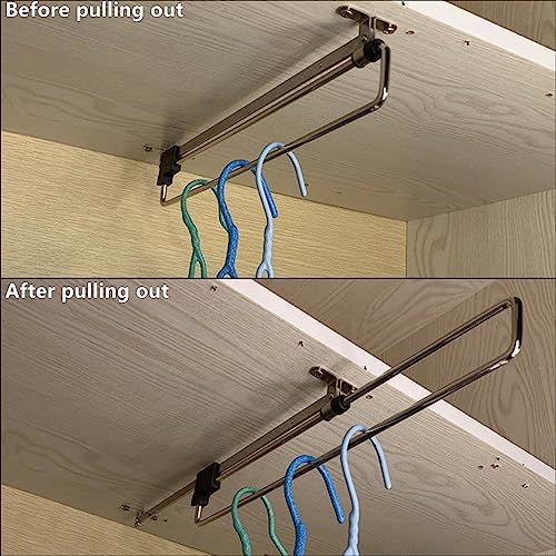 Telescopic Closet Hanger Rail, Retractable Wardrobe Closet Pull Out Rod ...