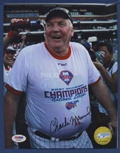 Autographed Charlie Manuel Photo - 8x10 PSA DNA - Autographed MLB ...