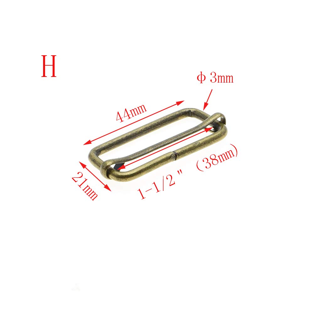 Snapklik.com : 10pcs Metal Sliding Bar Strap Adjuster Buckles Slider