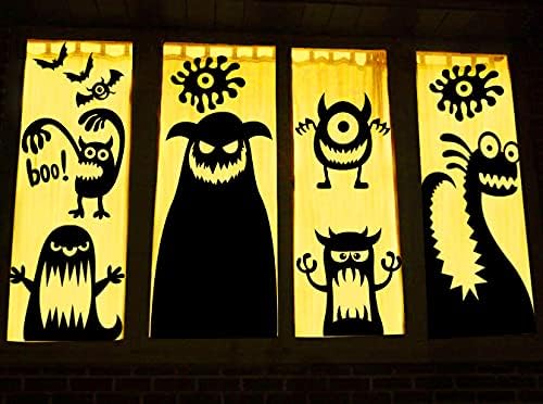 Amazon.com: STEFORD 11 Pieces Halloween Window Clings Giant Monster ...