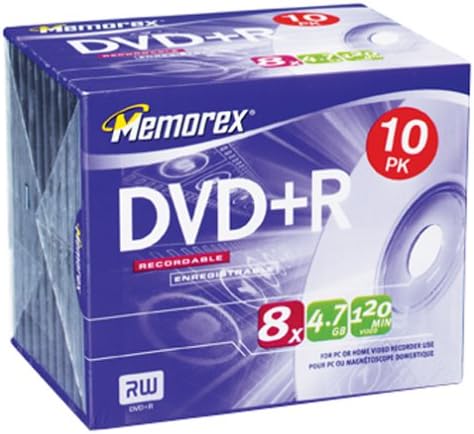 Amazon.com: Memorex 4.7GB 8X DVD+R Media (10-Pack) : Electronics