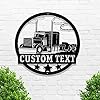 Amazon.com: Custom Truck Metal Wall Art,Semi Truck Sign,Personalized ...