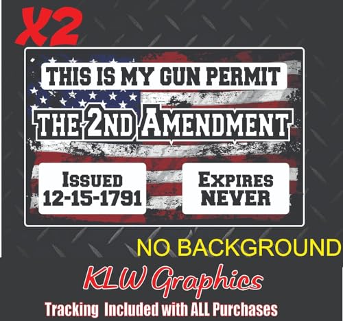 Amazon.com: USA Gun Permit 2nd Amendment Full Color Sticker Decal Vinyl ...