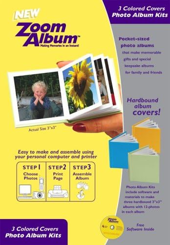 Zoom Color Cover Photo Album Kit to Make Three 3x3" Color Covered Photo ...