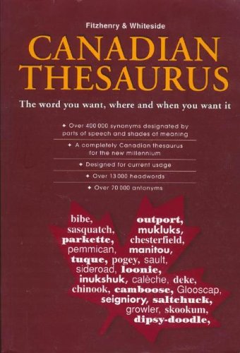 Fitzhenry & Whiteside Canadian Thesaurus: Chambers, J. K ...