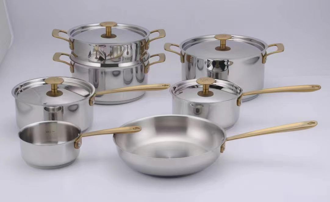 Amazon.com: WACOKWARE 10-Piece Pots and Pans Cookware Set, Chef's ...