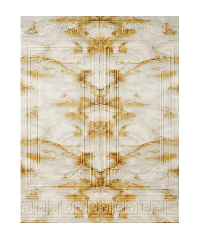 Golden Cart Border Wallpaper (1 Pcs) 3D Foam Wallpaper Sticker Panels I ...