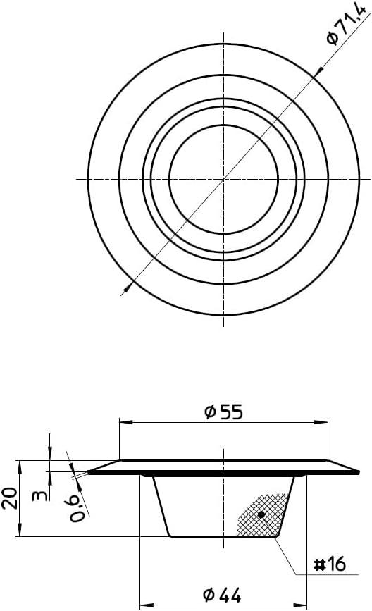 SANEI PH621A-M Wide Brim Trash Strainer, Compatible Drain Diameter 1.8 – 2.2 inches (45 – 55 mm ...